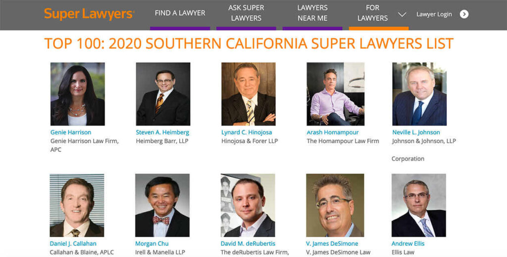 Arash Homampour Top 100 - 2020 Southern California Super Lawyers List ...
