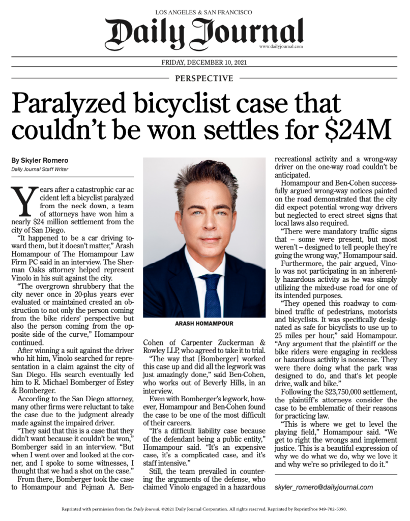 $23,750,000 Dangerous Condition Of Public Property Settlement ...